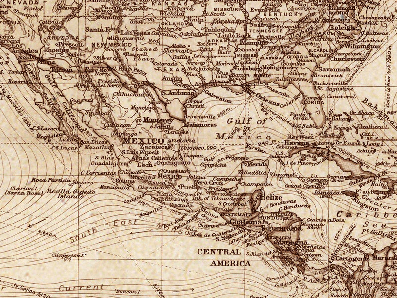 Old Map of the World Vintage Atlas 1908 SEPIA Vintage Poster Wall Art ...