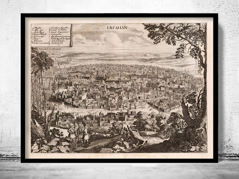 Old Map of Isfahan Iran 1663 Vintage Map - VINTAGE MAPS AND PRINTS