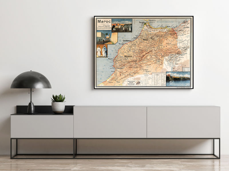 Old Map of Morocco Le Maroc 1925 Vintage Map - VINTAGE MAPS AND PRINTS