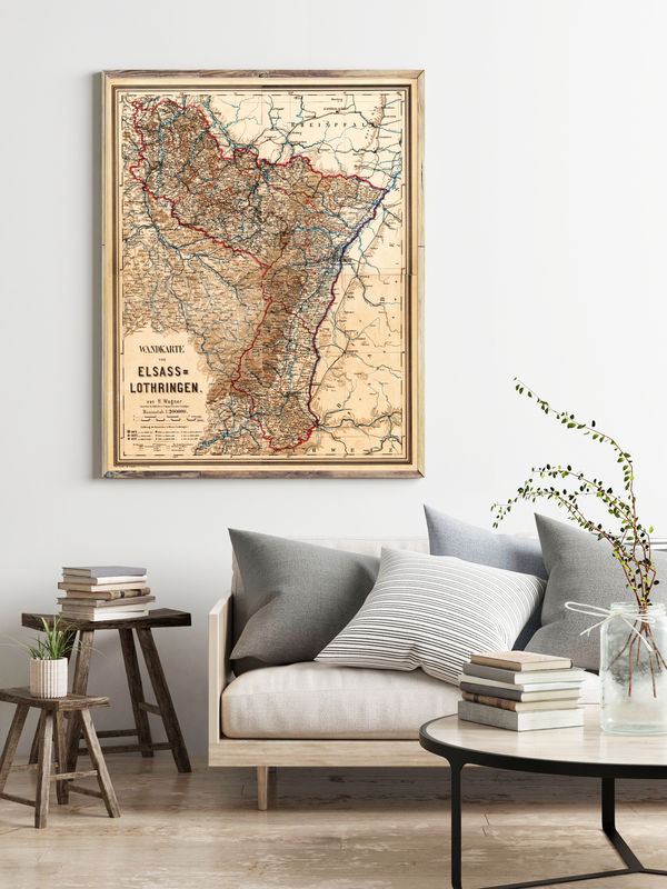 Old Map of Alsace-Lorraine Alsace-Moselle 1885 Vintage Map - VINTAGE ...