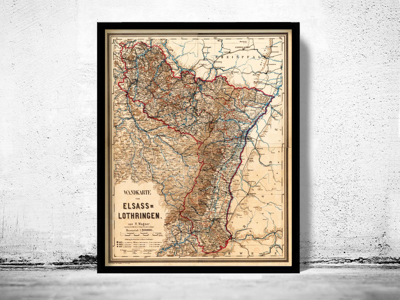 Old Map of Alsace-Lorraine Alsace-Moselle 1885 Vintage Map - VINTAGE ...