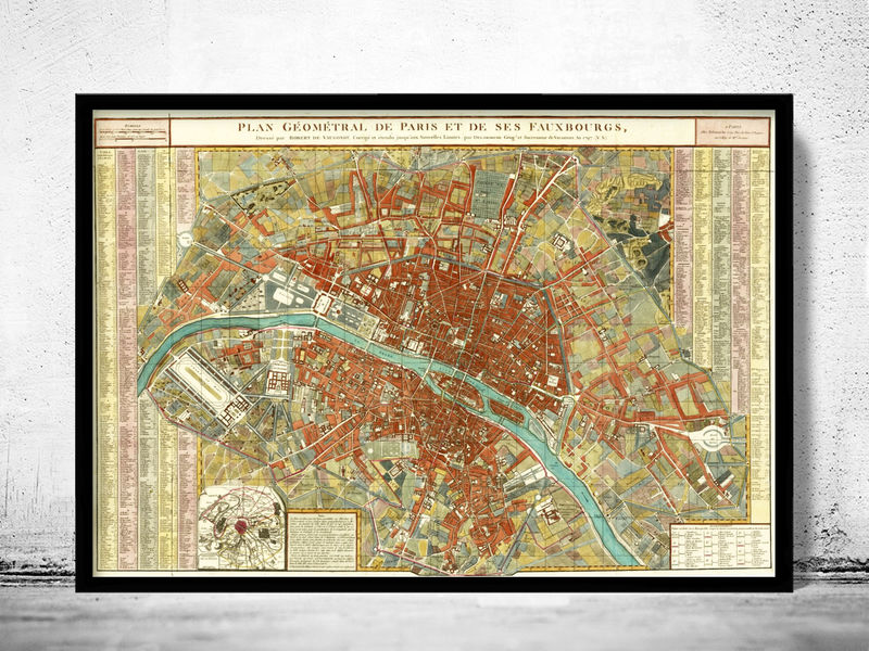Old Map of Paris France 1797 Vintage Map of Paris Wall Map - VINTAGE ...