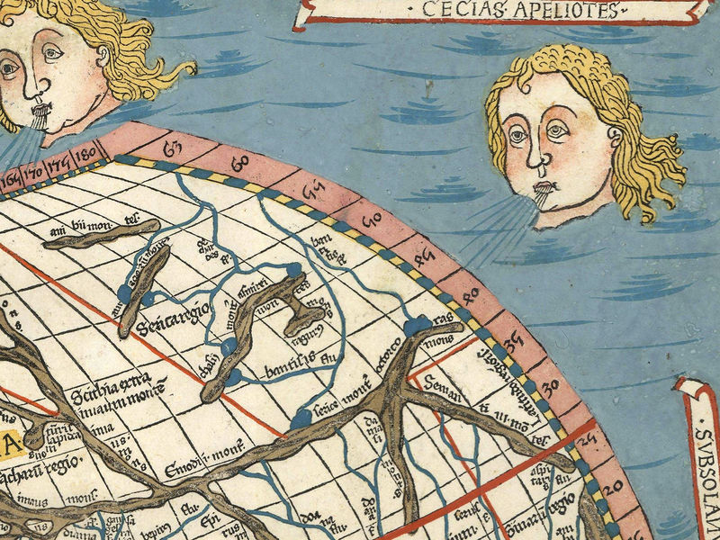 Medieval Old Map of The World 1486 Claudius Ptolemy Vintage Poster Wall ...