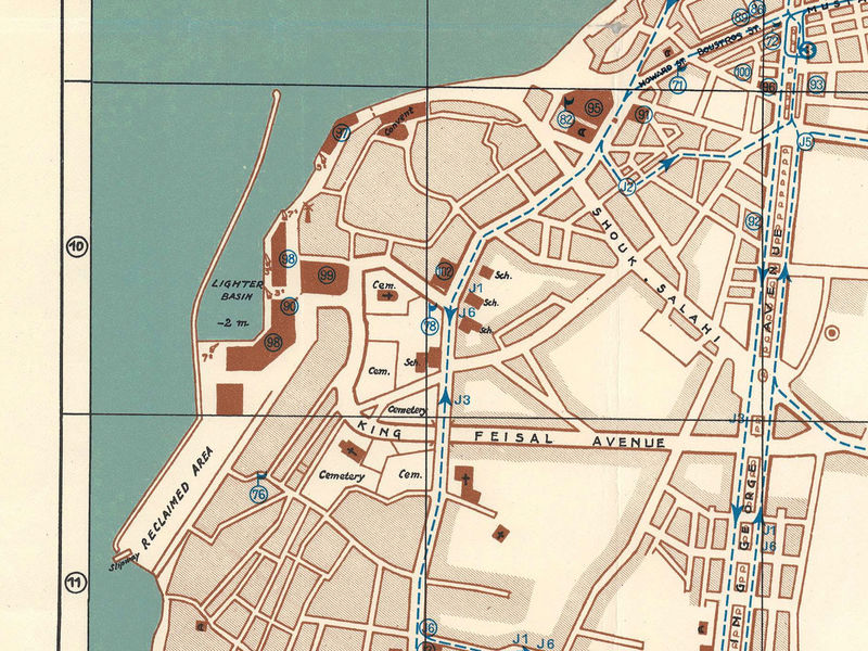 Old Map of Tel Aviv Jaffa Israel 1936 - VINTAGE MAPS AND PRINTS