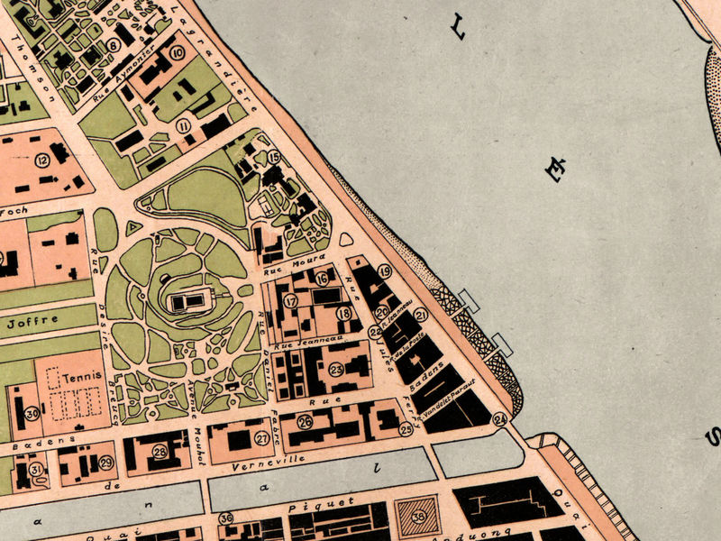 Old Map of Phnom Penh Cambodia 1920 Vintage Map - VINTAGE MAPS AND PRINTS