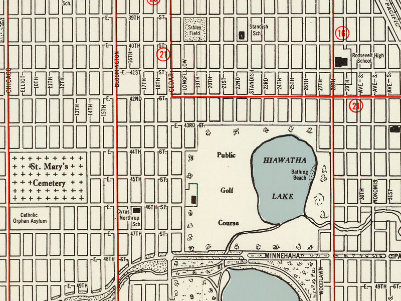 Old map of Minneapolis 1945 Vintage Map - VINTAGE MAPS AND PRINTS