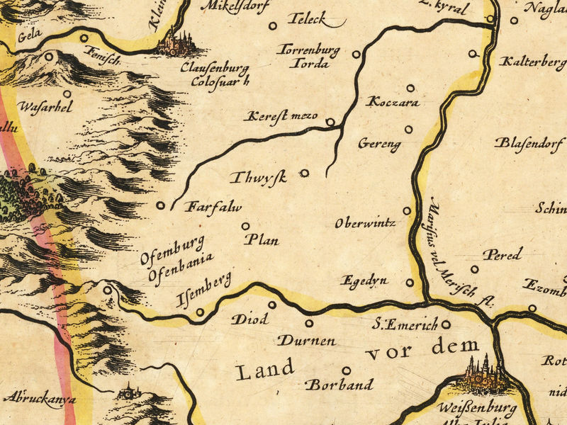 Old Map of Transylvania Romania 1634 Vintage Map - VINTAGE MAPS AND PRINTS