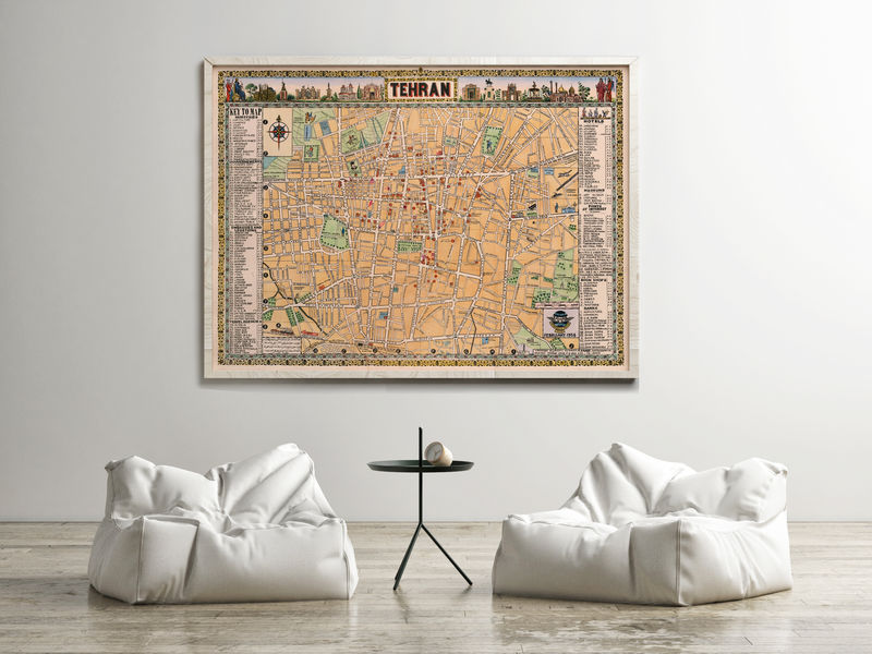 Old Map of Tehran Iran 1958 Vintage Map Wall Map Print - VINTAGE MAPS ...