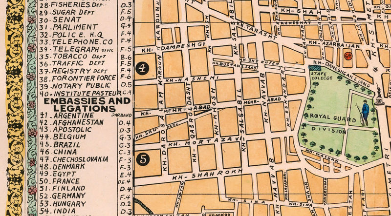 Old Map of Tehran Iran 1958 Vintage Map Wall Map Print - VINTAGE MAPS ...