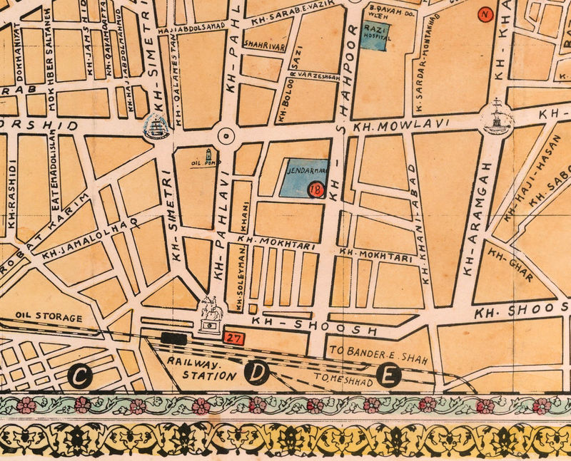 Old Map of Tehran Iran 1958 Vintage Map Wall Map Print - VINTAGE MAPS ...