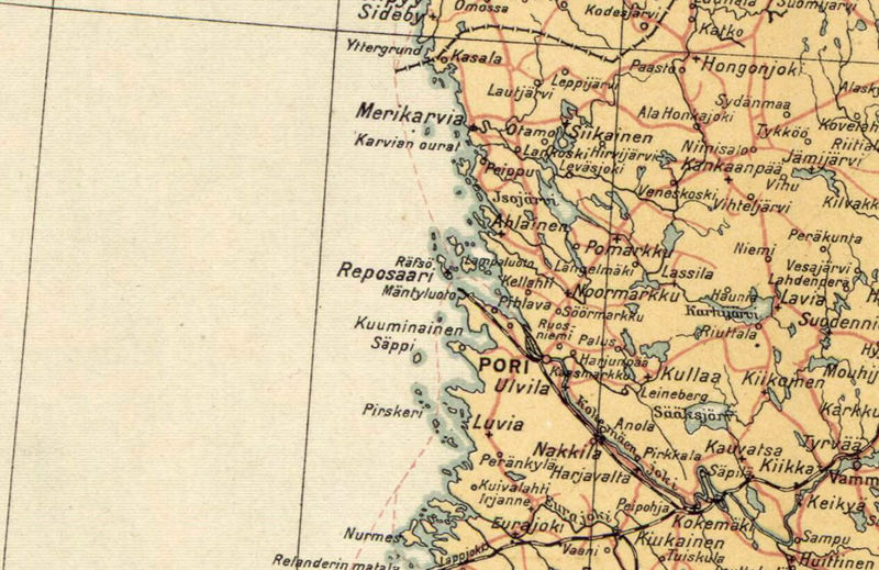 Old Map of Finland 1930 Finland Vintage Map - VINTAGE MAPS AND PRINTS