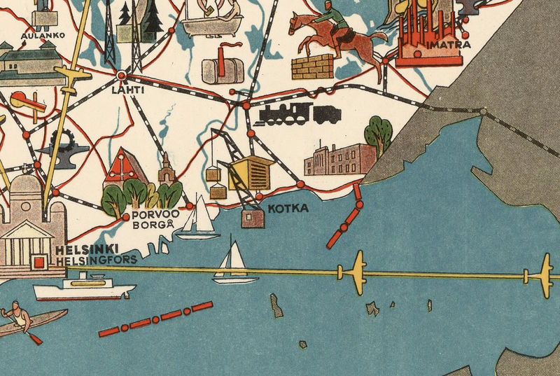 Old Map of Finland 1949 Finland Vintage Map - VINTAGE MAPS AND PRINTS