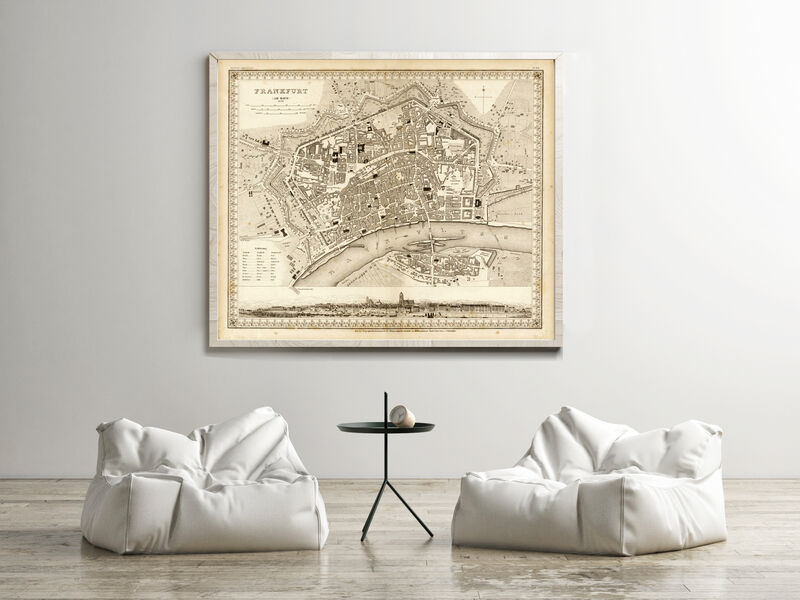 Old Map of Frankfurt Germany 1845 Vintage Map | Wall Map Print ...