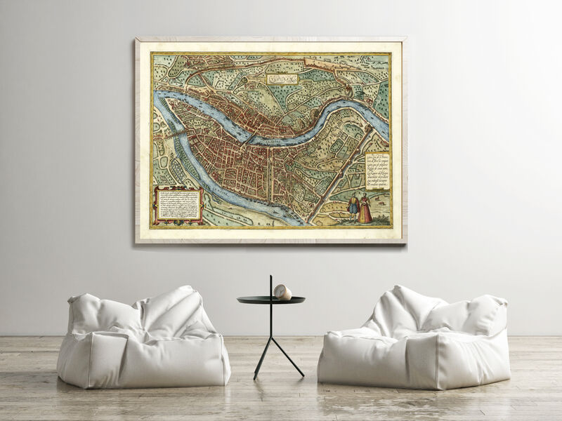 Old Map of Lyon France 1593 Vintage Map | Wall Map Print - VINTAGE MAPS ...
