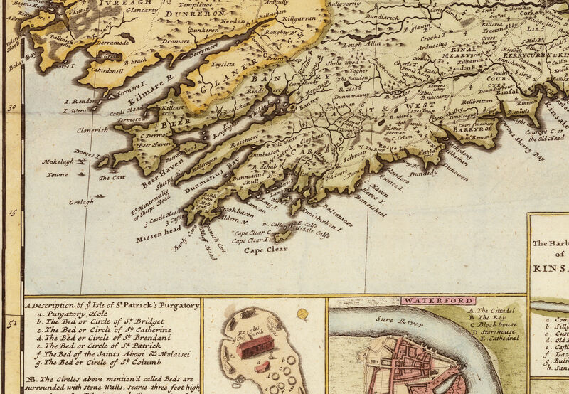 Old Map of Ireland 1740 Vintage Map of Ireland Wall Map Print - VINTAGE ...