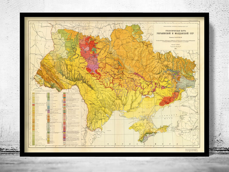 Old Map of Ukraine 1958 Vintage Map Wall Map Print - VINTAGE MAPS AND ...