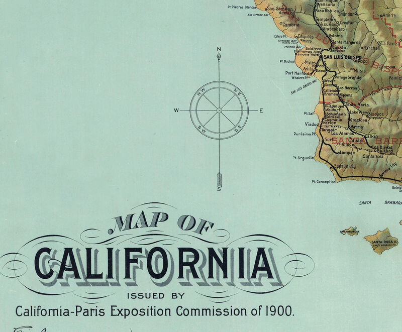 Old Map of California Wine Map 1900 Vintage Map of California Wall Map ...
