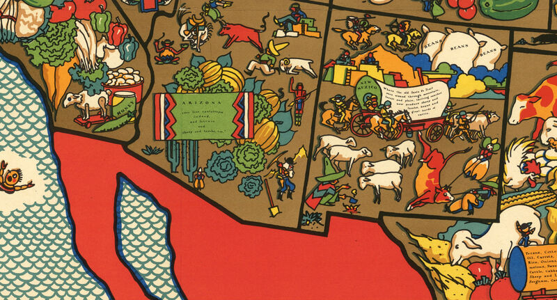 Food Map of the United States Vintage Map 1932 Vintage Poster - VINTAGE ...