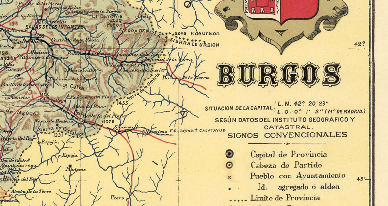 Old Map of Burgos Region 1900 Spain Vintage Map - VINTAGE MAPS AND PRINTS