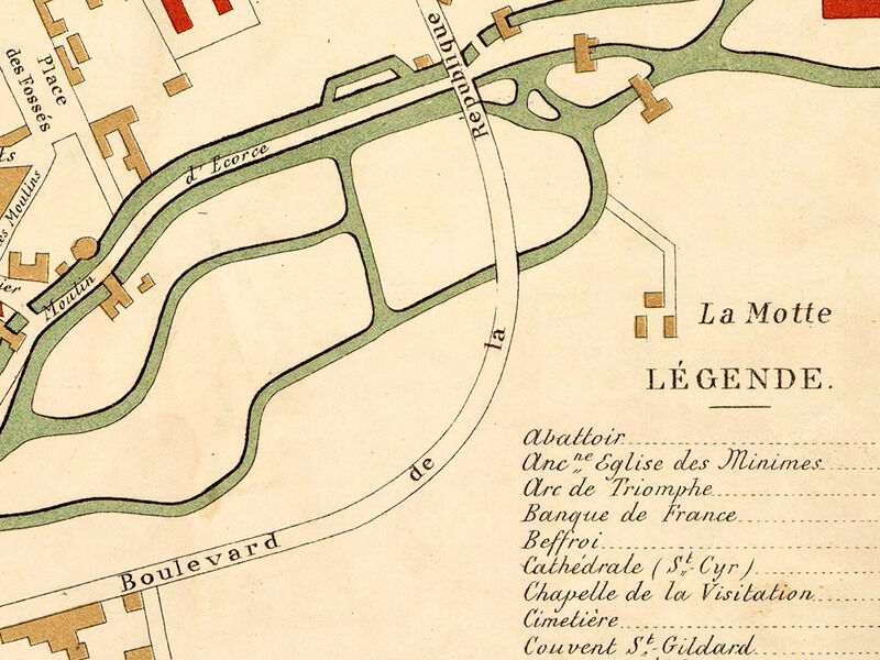 Old Map of Nevers France 1890 Vintage Map - VINTAGE MAPS AND PRINTS