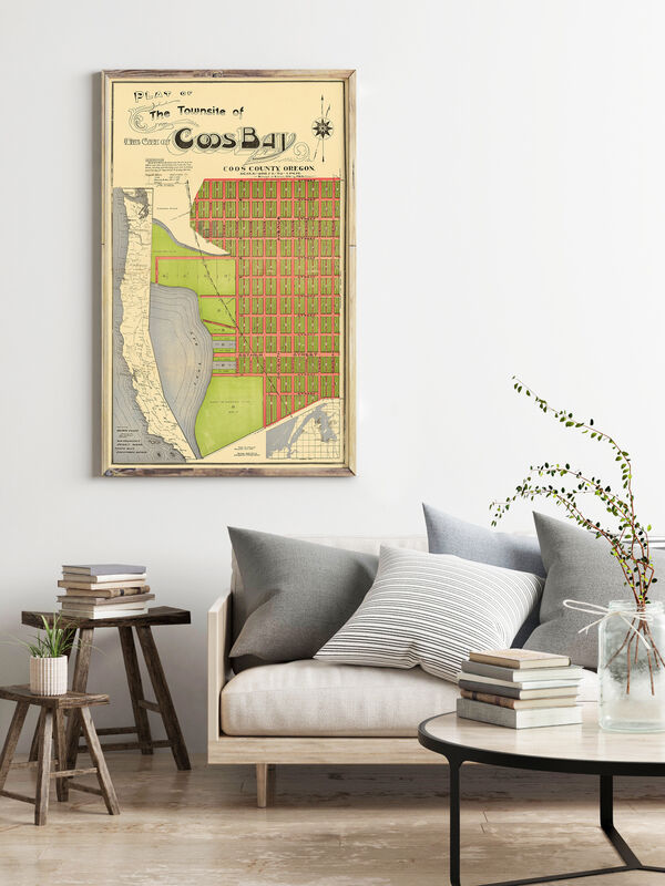 Old Map of Coos Bay Oregon 1906 Vintage Map - VINTAGE MAPS AND PRINTS