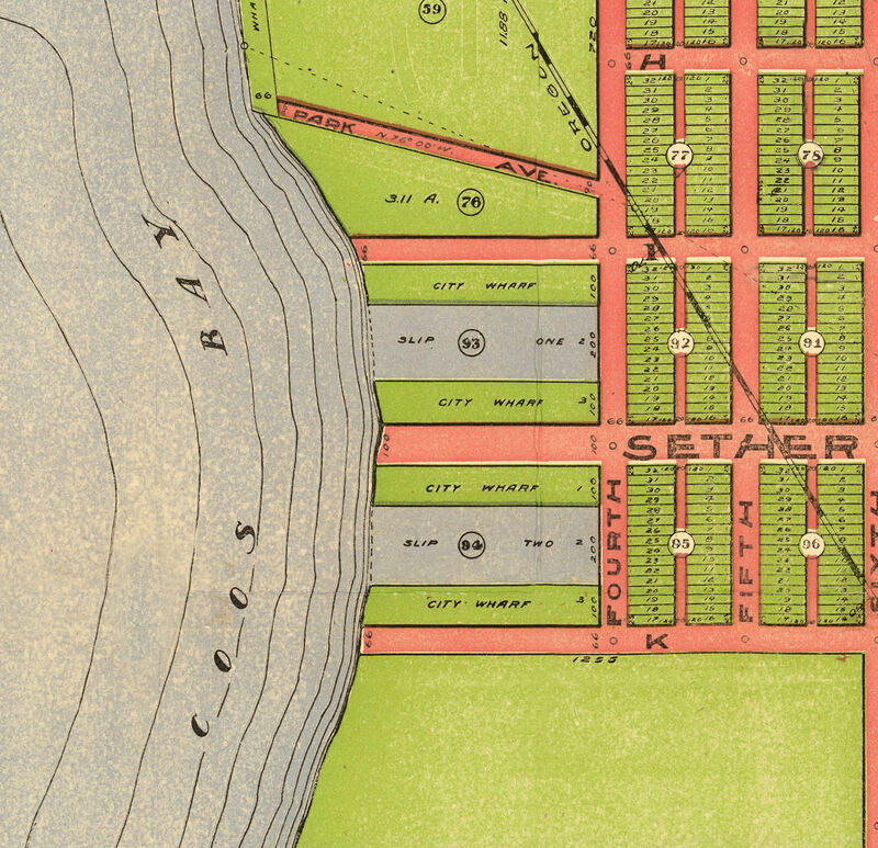 Old Map of Coos Bay Oregon 1906 Vintage Map - VINTAGE MAPS AND PRINTS