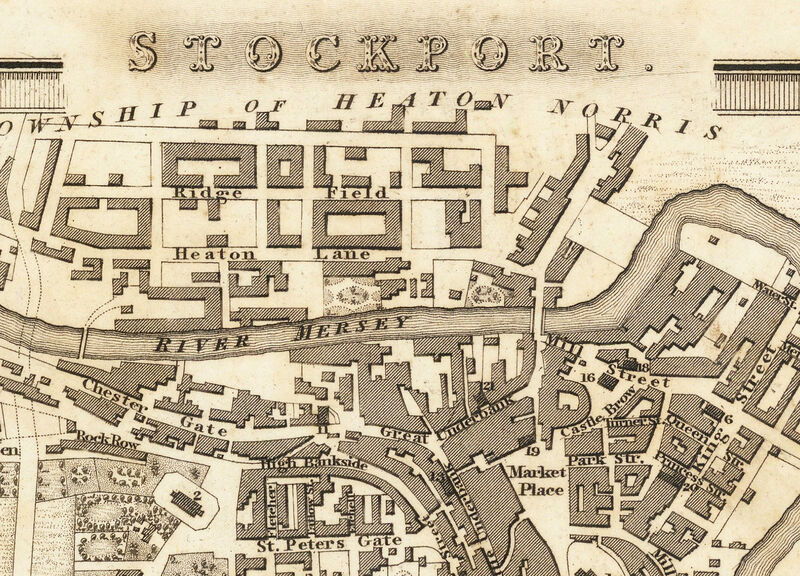 Old Map of Stockport Manchester 1824 Vintage Map Wall Map Print ...