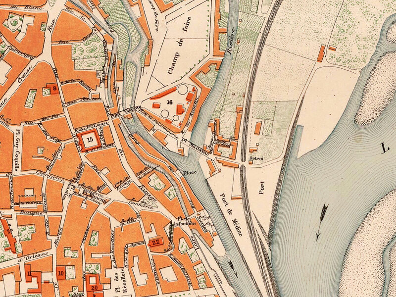 Old Map of Nevers France 1878 Vintage Map - VINTAGE MAPS AND PRINTS