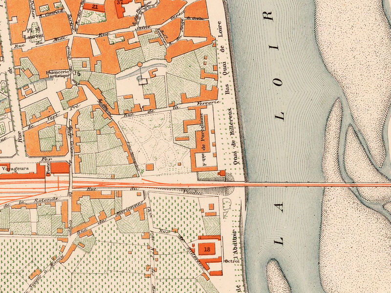 Old Map of Nevers France 1878 Vintage Map - VINTAGE MAPS AND PRINTS