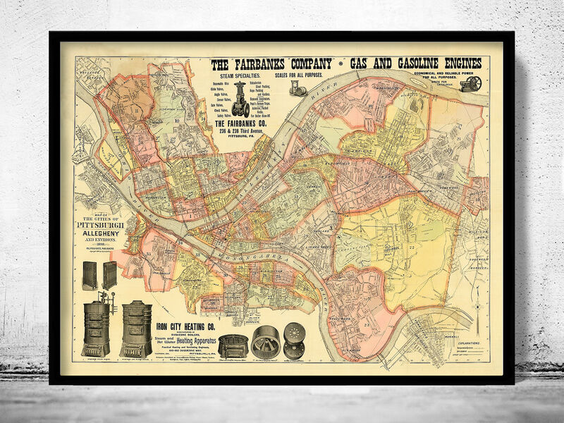 OLD CITY MAPS Collection - VINTAGE MAPS AND PRINTS