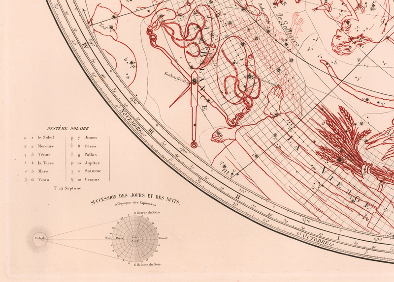 Old Celestial Map 1876 Vintage Celestial Wall Map Print - VINTAGE MAPS ...