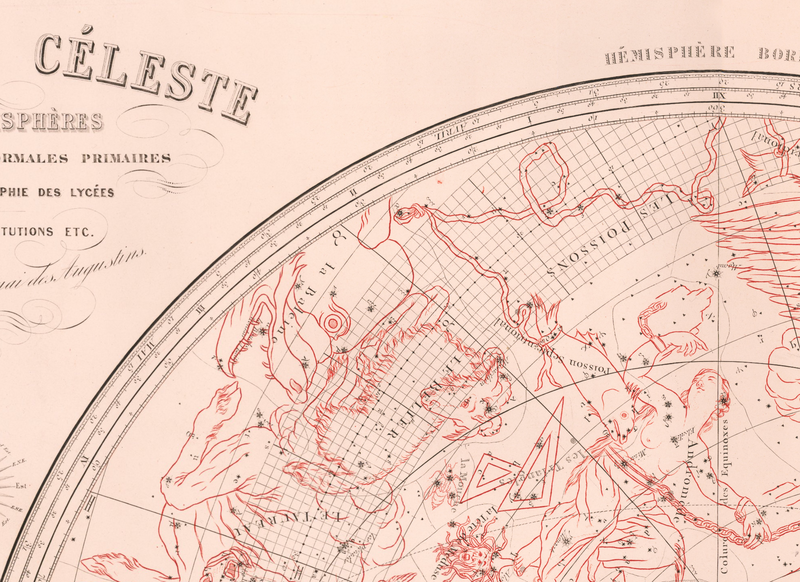Old Celestial Map 1876 Vintage Celestial Wall Map Print - VINTAGE MAPS ...