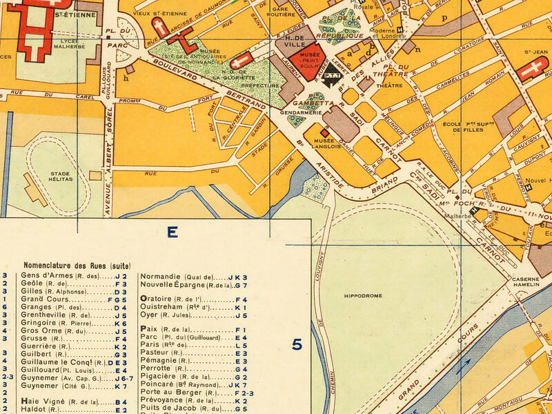 Old Map of Caen France 1942 Vintage Map Wall Map Print - VINTAGE MAPS ...