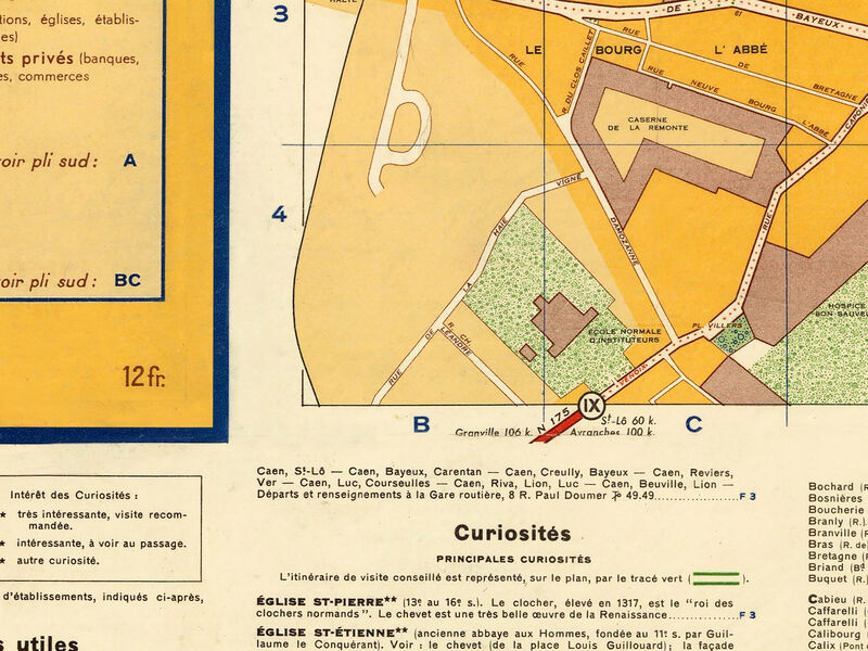 Old Map of Caen France 1942 Vintage Map Wall Map Print - VINTAGE MAPS ...