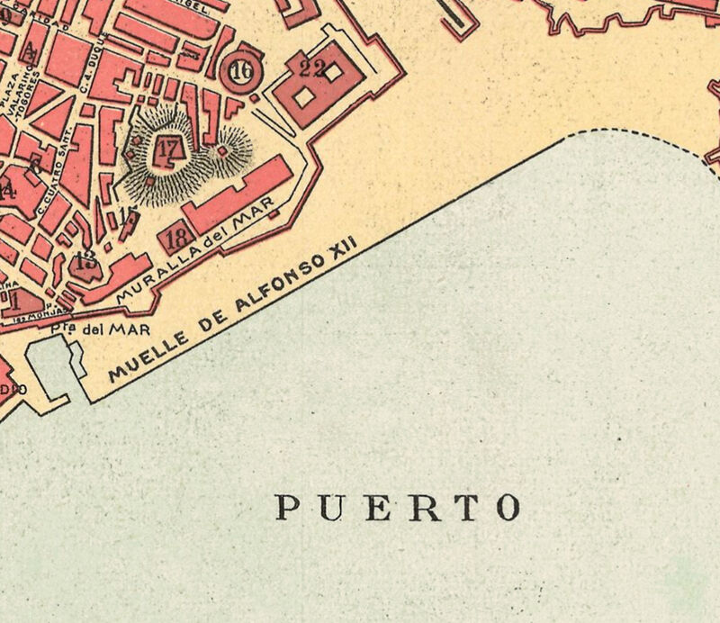 Old Map of Cartagena 1900 Spain Vintage Map - VINTAGE MAPS AND PRINTS