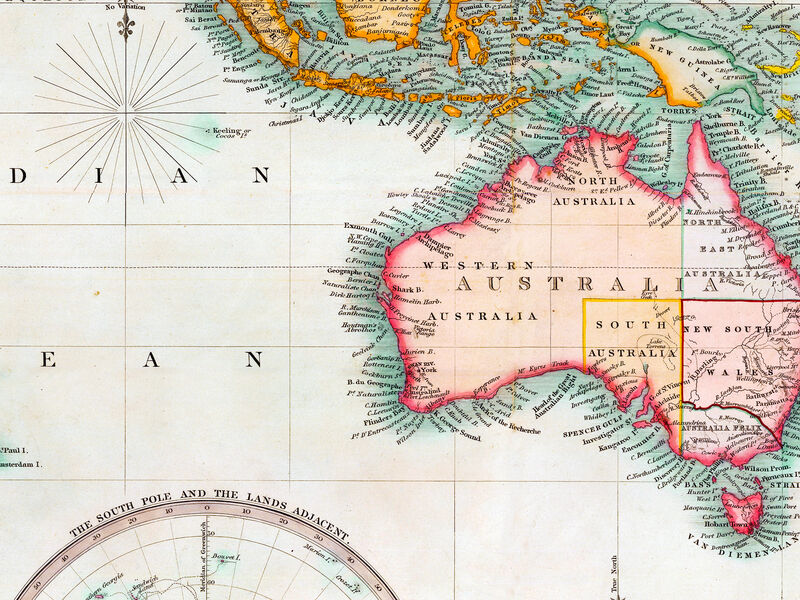 Old World Map Vintage Atlas 1849 Mercator projection Vintage Map Wall ...