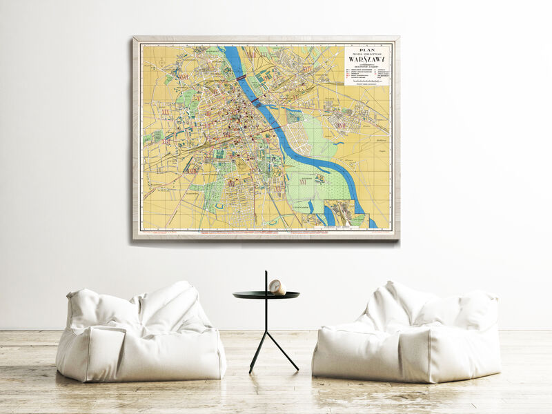 Old Map of Warsaw 1925 Poland Vintage Map Print - VINTAGE MAPS AND PRINTS