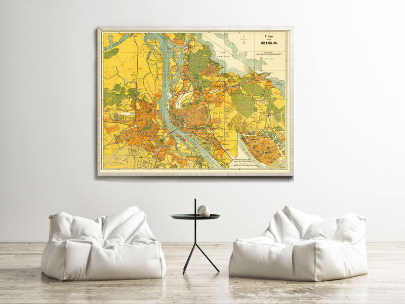 Old Map of Riga Latvia 1927 Vintage Map Wall Map Print - VINTAGE MAPS ...