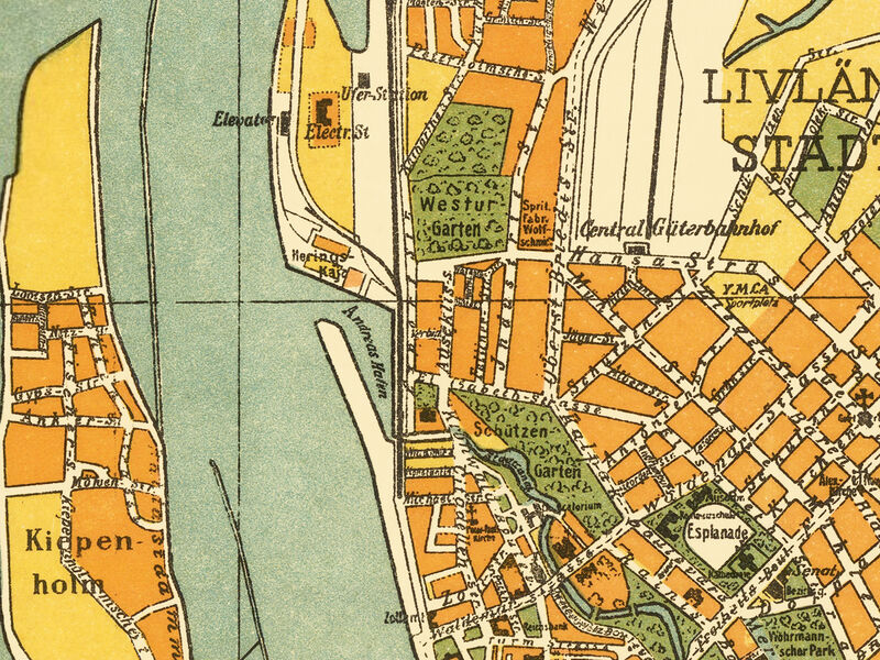 Old Map of Riga Latvia 1927 Vintage Map Wall Map Print - VINTAGE MAPS ...