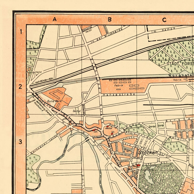 Old Map of Hanover Germany 1949 Hannover Vintage Map Wall Map Print ...