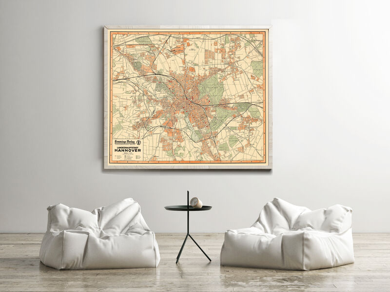 Old Map of Hanover Germany 1949 Hannover Vintage Map Wall Map Print ...