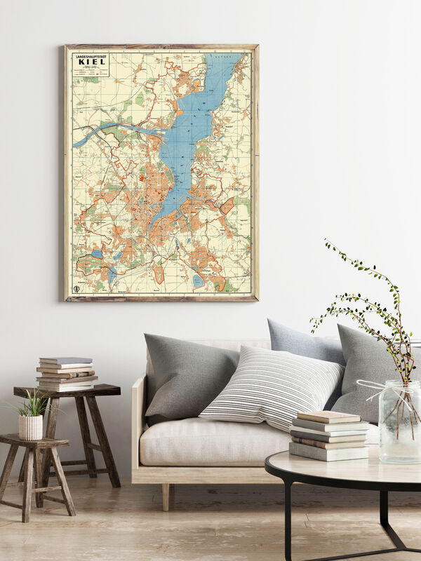 Old Map of Kiel Germany 1949 Vintage Map Wall Map Print - VINTAGE MAPS ...