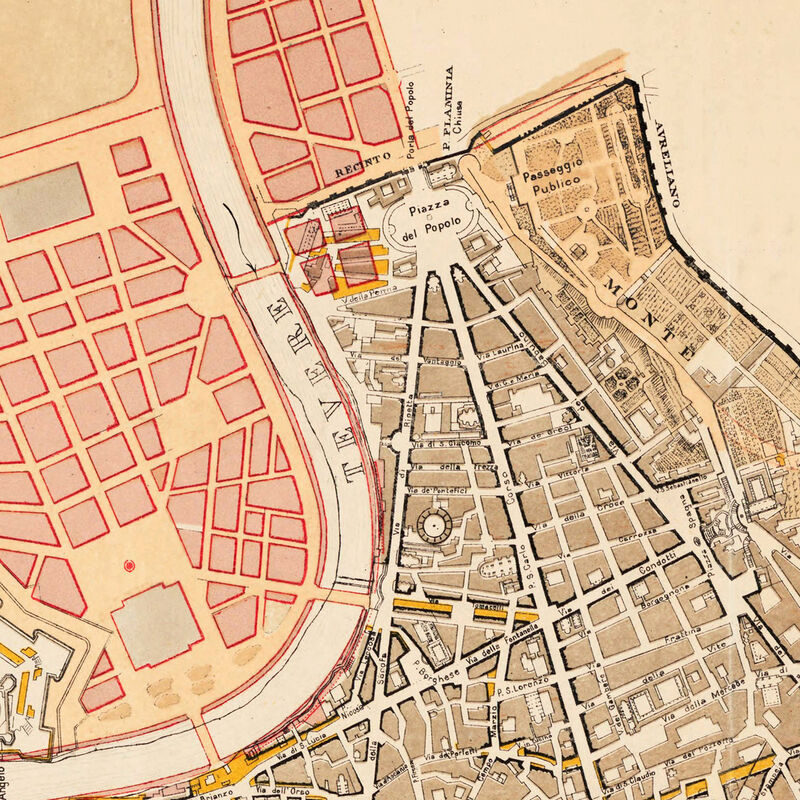 Old Map of Rome Italy 1883 Vintage Map Wall Map Print - VINTAGE MAPS ...