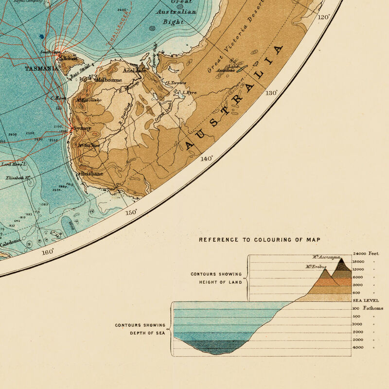 Old Map of Antarctica Continent 1893 Vintage Map - VINTAGE MAPS AND PRINTS