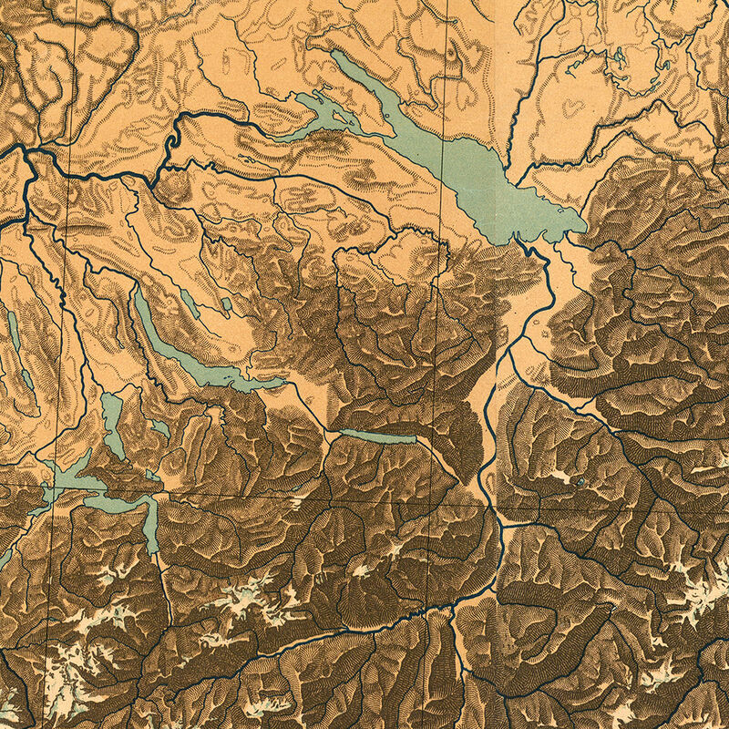 Old Map of The Alps Mountains 1885 Les Alpes France Vintage Map Wall ...