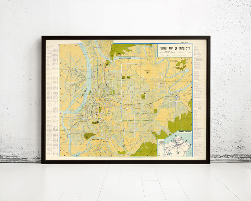 Old Map of Taipei Taiwan 1975 Vintage Map Wall Map Print - VINTAGE MAPS ...