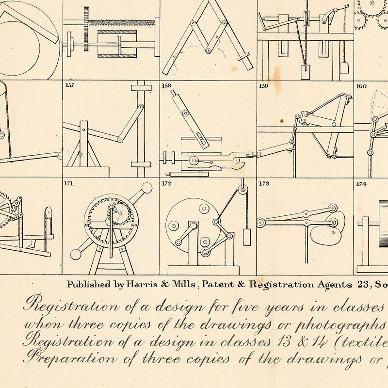 Vintage Chart of 187 Mechanical Movements Analytical Table 1890 Vintage ...