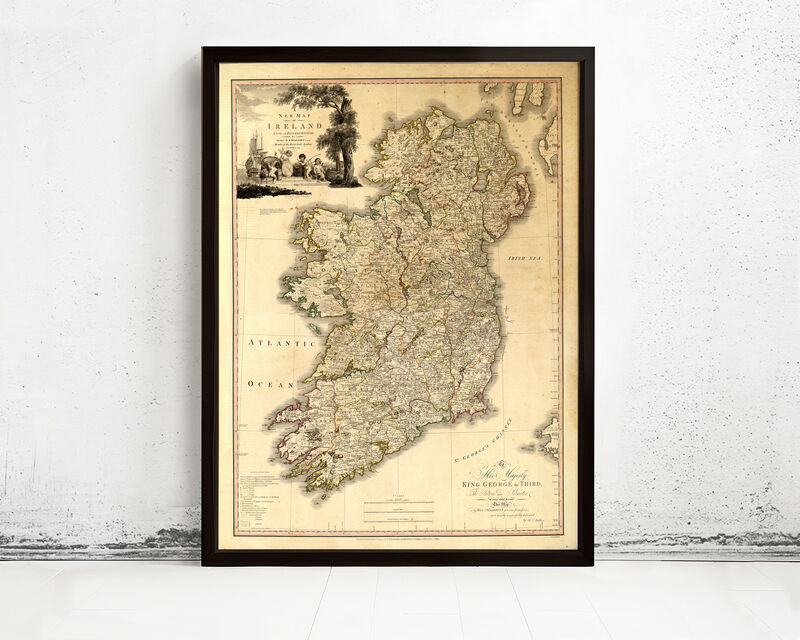 Old Map of Ireland 1797 Vintage Map Wall Map Print - VINTAGE MAPS AND ...
