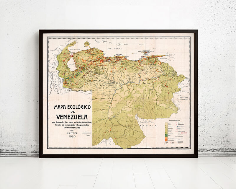Old Map of Venezuela 1920 Vintage Map Wall Map Print - VINTAGE MAPS AND ...