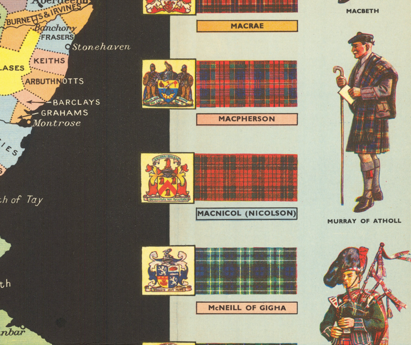 Scotland Clans Family Scottish Clan Map Poster Scotland Family Names ...